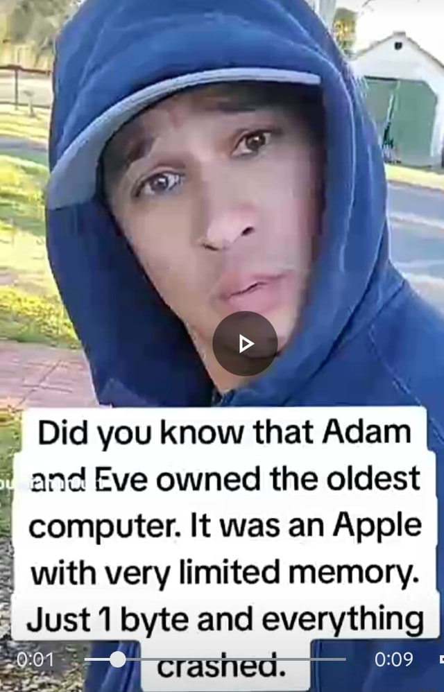 Did you know that Adam and Eve owned the oldest computer. It was an ...