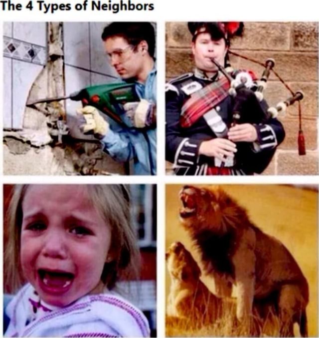 The 4 Types of Neighbors - iFunny