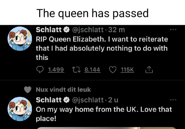 The queen has passed RIP Queen Elizabeth. I want to reiterate that I ...