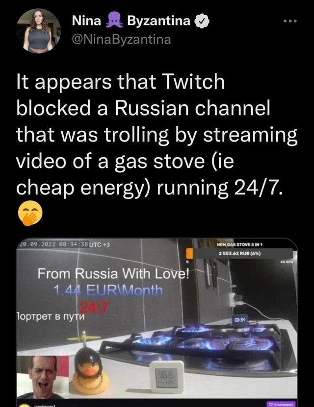Nina Byzantina lt appears that Twitch blocked a Russian channel that ...