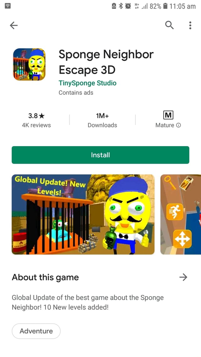 Sponge Neighbor Escape TinySponge Studio Contains ads reviews Downloads ...