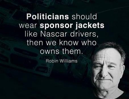 Politicians should wear sponsor jackets like Nascar drivers, then we ...