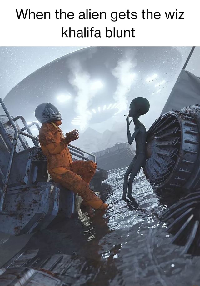 When the alien gets the wiz khalifa blunt - iFunny