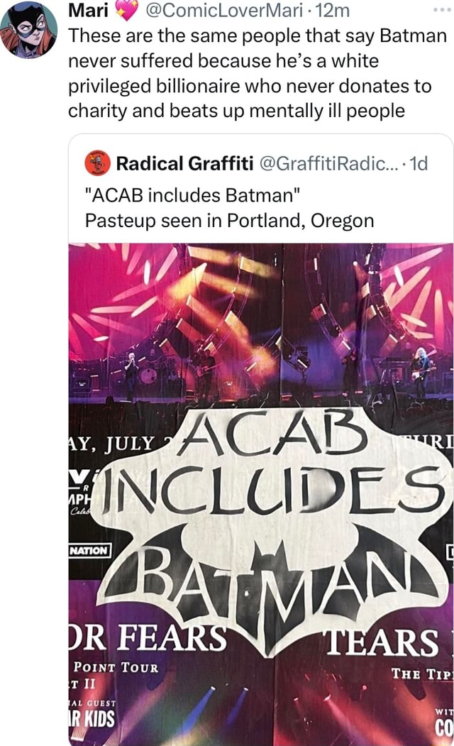 Mari @ComicLoverMari These are the same people that say Batman never ...