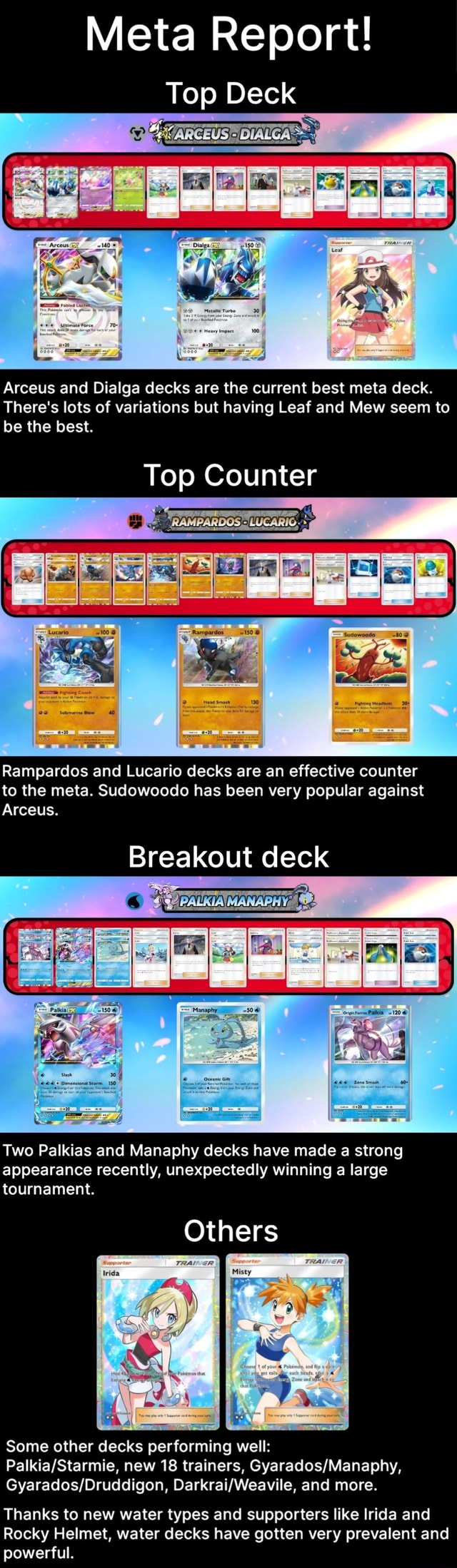 Meta Report! Deck Arceus and Dialga decks are the current best meta ...