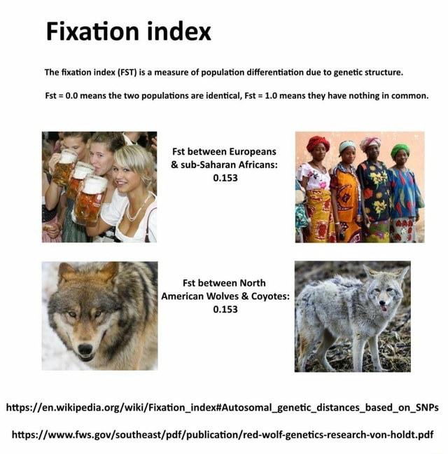 Fixation index The fixation index (FST) is a measure of population ...