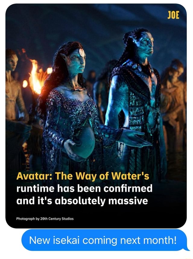 Avatar: The Way of Water's runtime has been confirmed and it's absolutely massive Photograph by ...