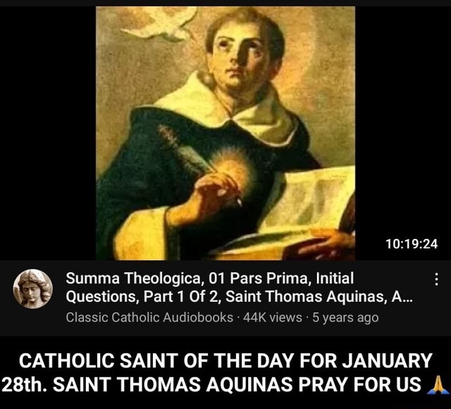 Mi oi I 19: Summa Theologica, 01 Pars Prima, Initial Questions, Part 1 ...