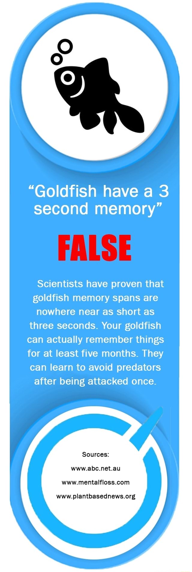 "Goldfish have a 3 second memory" Scientists have proven that goldfish ...
