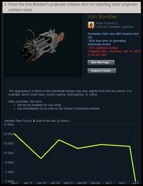 Iron Bomber Team Fortress 2 Level 52 Grenade Launcher Grenades have ...