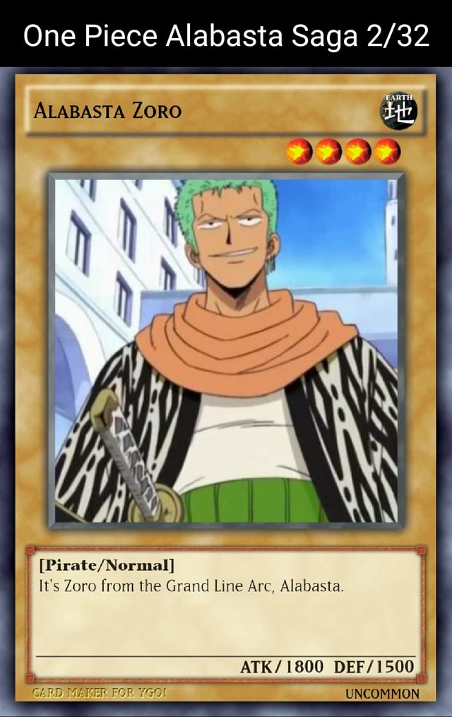 One Piece Alabasta Saga ALABASTA ZORO It's Zoro from the Grand Line Arc ...