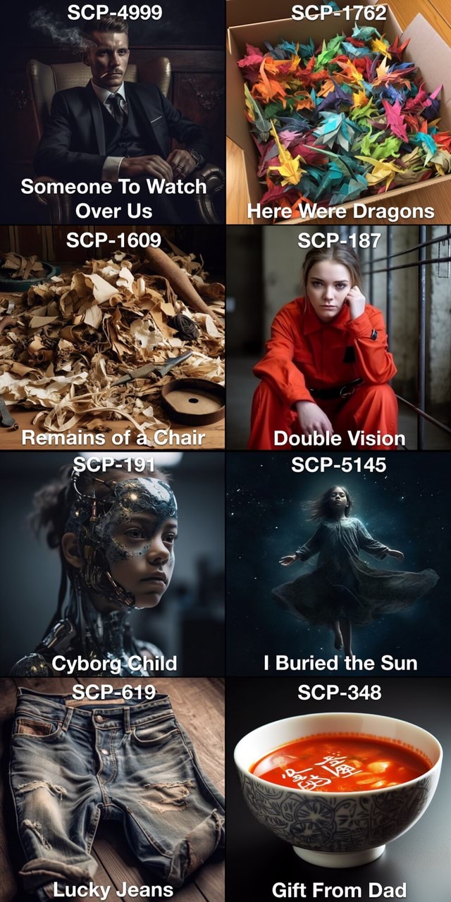 SCP-4999 Someone To Watch Over Us SCP-1609 Remains of a Chair SCP-191 ...