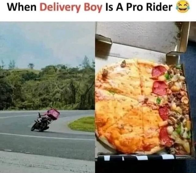 When Delivery Boy Is A Pro Rider - iFunny