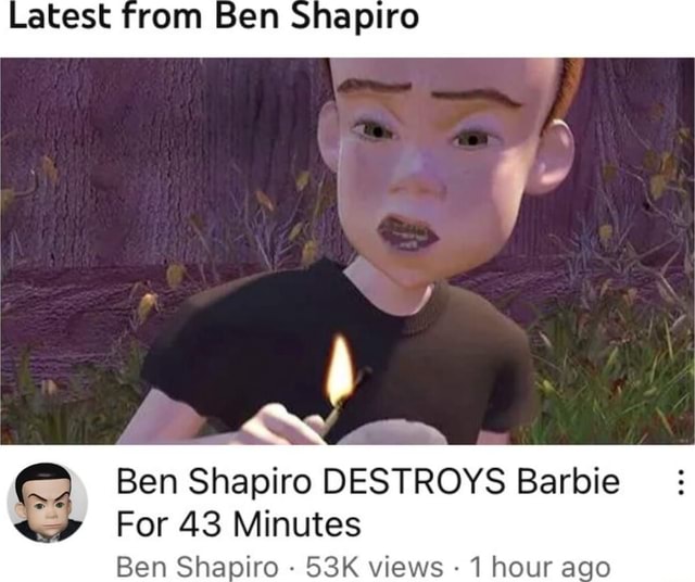 Atest from Ben Shapiro Ben Shapiro DESTROYS Barbie For 43 Minutes Ben ...