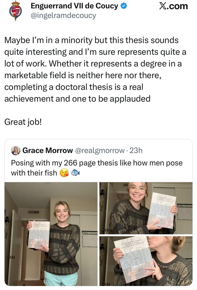 Maybe I'm in a minority but this thesis sounds quite interesting and I ...