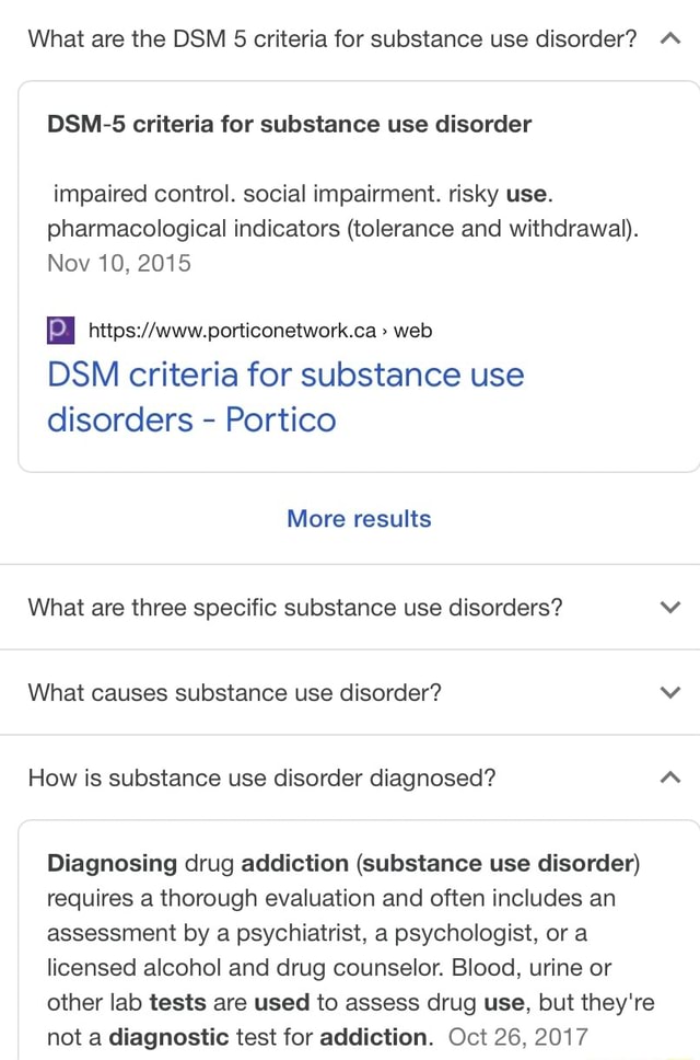 What Are The Dsm 5 Criteria For Substance Use Disorder Dsm 5 Criteria