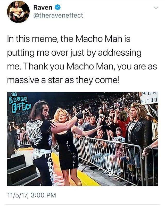 Raven @theraveneffect In this meme, the Macho Man is putting me over ...