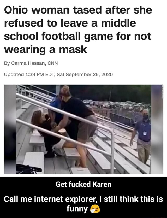 Ohio woman tased after she refused to leave a middle school football ...