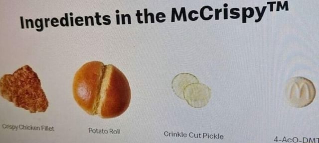 Ingredients in the McCrispy Crispy Chicken Fillet Potato Roll Crinkle ...