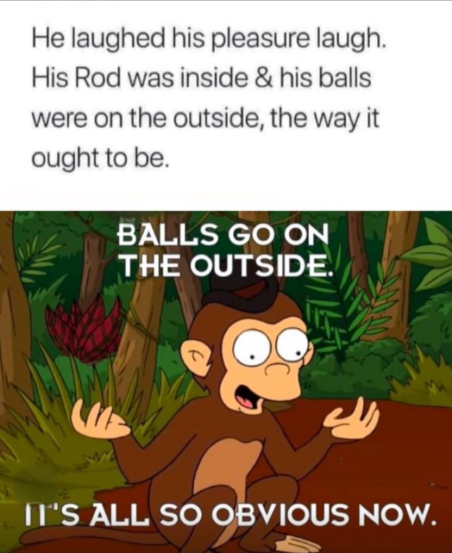 He laughed his pleasure laugh. His Rod was inside & his balls were on ...
