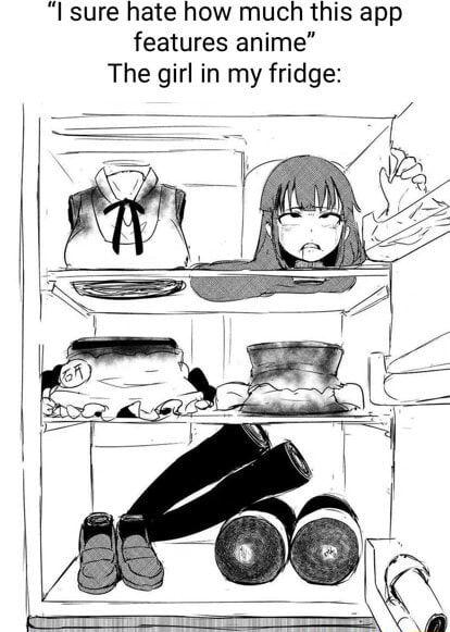 Sure hate how much this app features anime" The girl in my fridge: - iFunny