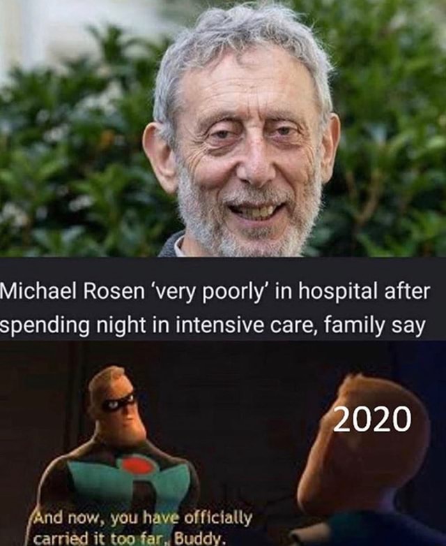 Michael Rosen 'very poorly' in hospital after spending night in ...