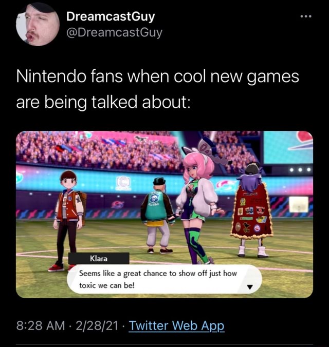 DreamcastGuy @DreamcastGuy Nintendo fans when cool new games are being ...