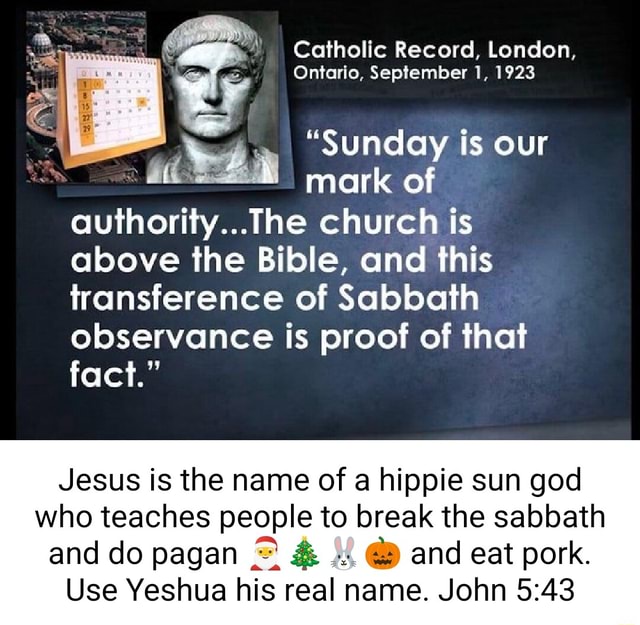 Catholic Record, London, Ontario, September 1, 1923 "Sunday is our mark ...