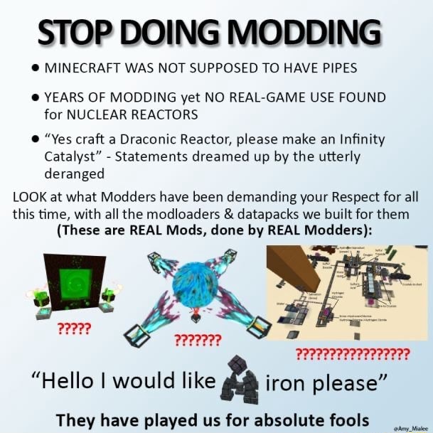 STOP DOING MODDING @ MINECRAFT WAS NOT SUPPOSED TO HAVE PIPES @ YEARS ...