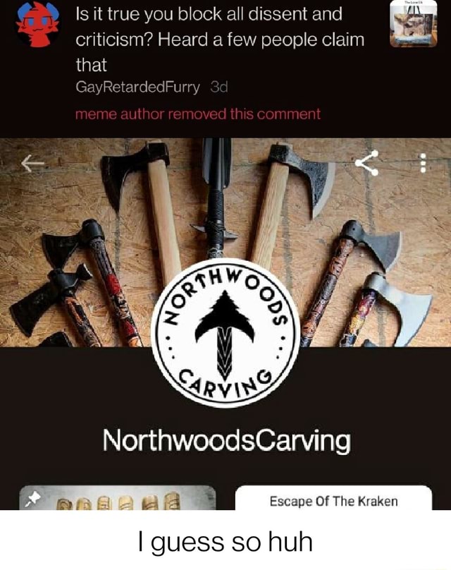 Is it true you block all dissent and criticism? Heard a few people ...