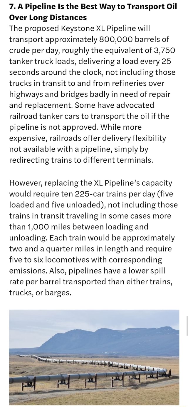 7. A Pipeline Is the Best Way to Transport Oil Over Long Distances The ...