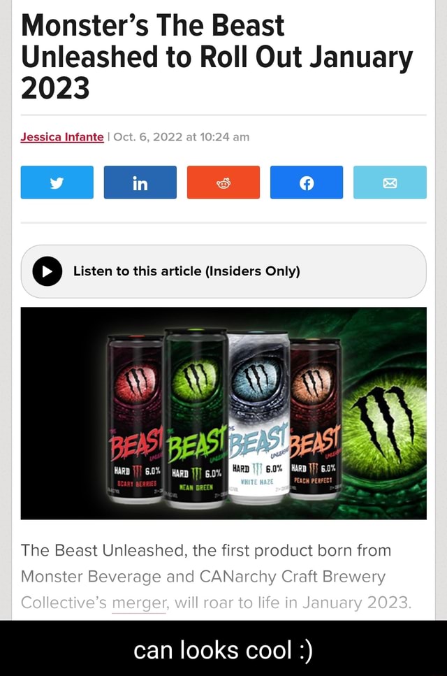 Monster's The Beast Unleashed to Roll Out January 2023 Jessica Infante ...