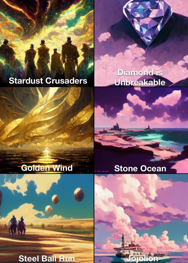 Diamond is Stardust Crusaders Unbreakable Golden Wind Stone Ocean Steel Ball Run Jojolion - iFunny