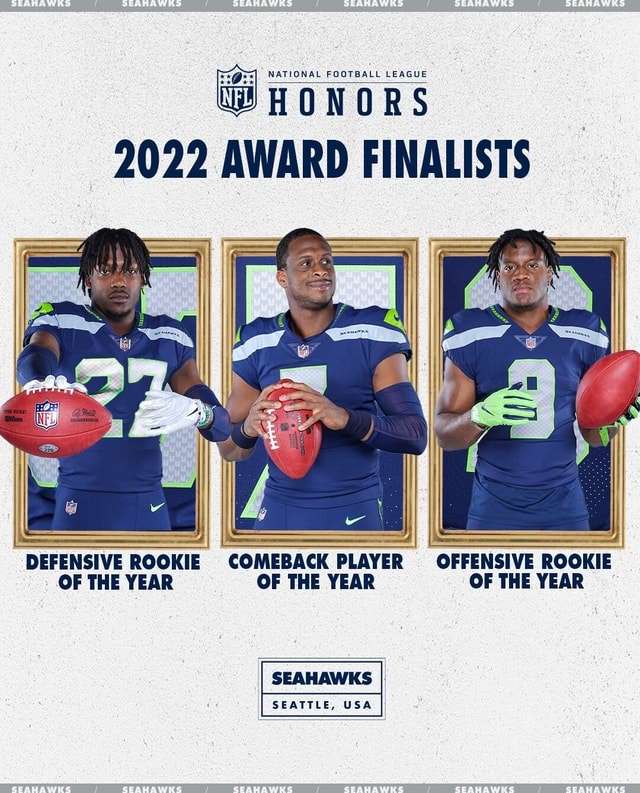 NATIONAL FOOTBALL LEAGUE wW HONORS 2022 AWARD FINALISTS DEFENSIVE ROOKIE COMEBACK PLAYER ...