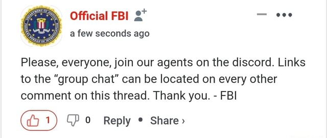 Official FBI - seconds ago Please, everyone, join our agents on the ...