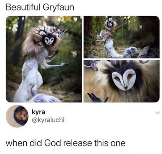 Beautiful Gryfaun yt when did God release this one - )