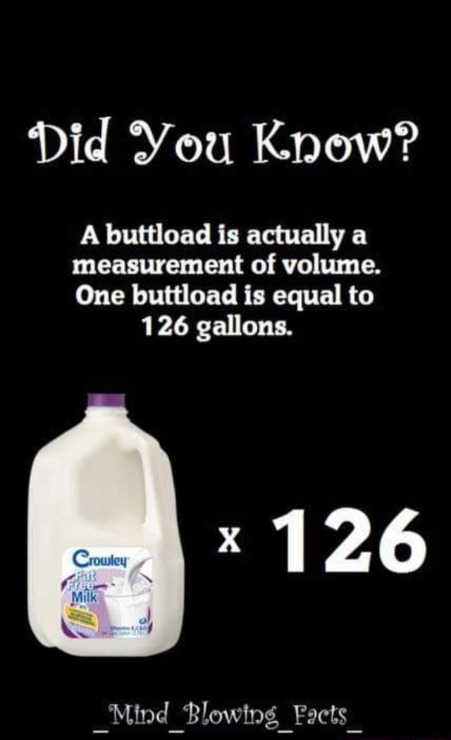 Did You Know? A buttload is actually a measurement of volume. One ...