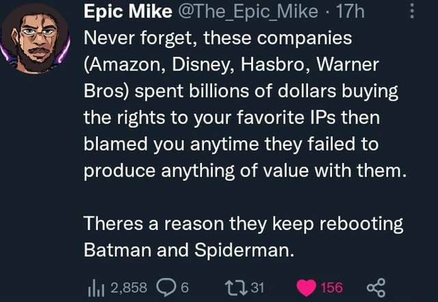 Epic Mike Mike @The_Epic_ - Never forget, these companies (Amazon ...