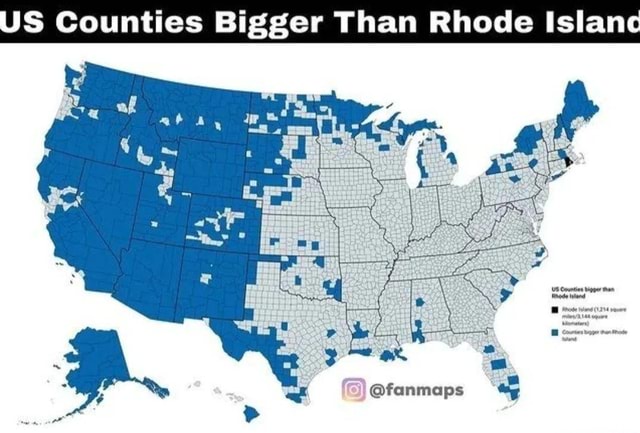 Really puts things in perspective. 😳 #RIprobz - US Counties Bigger Than ...