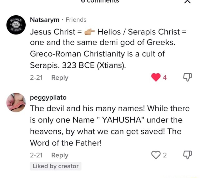 Natsarym Friends Jesus Christ = Helios / Serapis Christ = one and the ...