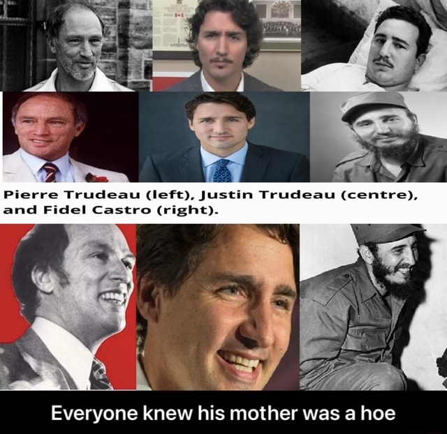 Pierre Trudeau (left), Justin Trudeau (centre), and Fidel Castro (right ...