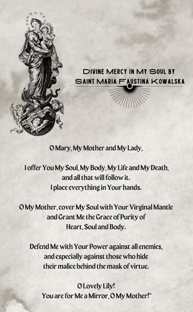 DIVINE MERCY IN MY SSOUL BY SAINT MARIA FAUSTINA KKOWALSKA SS loffer ...