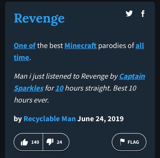 Revenge One of the best Minecraft parodies of all time. Man i just ...