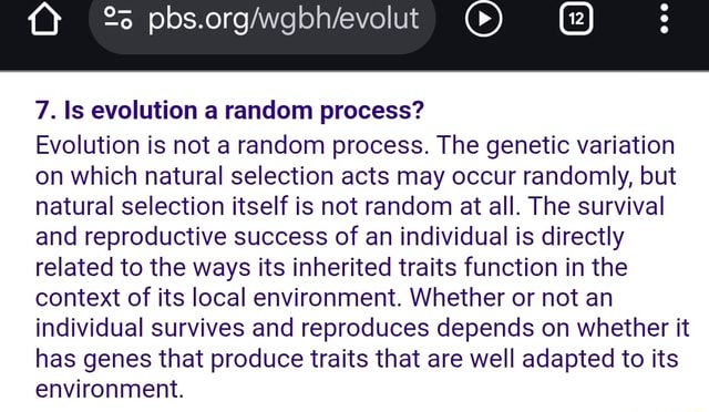 7. Is evolution a random process? Evolution is not a random process ...