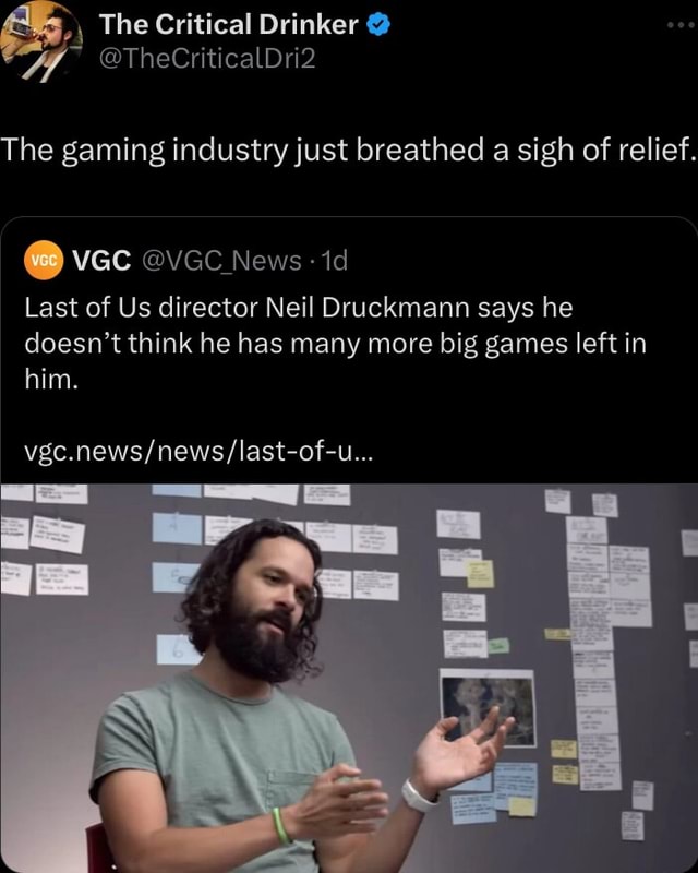 The Critical Drinker @ @TheCriticalDri2 The gaming industry just ...