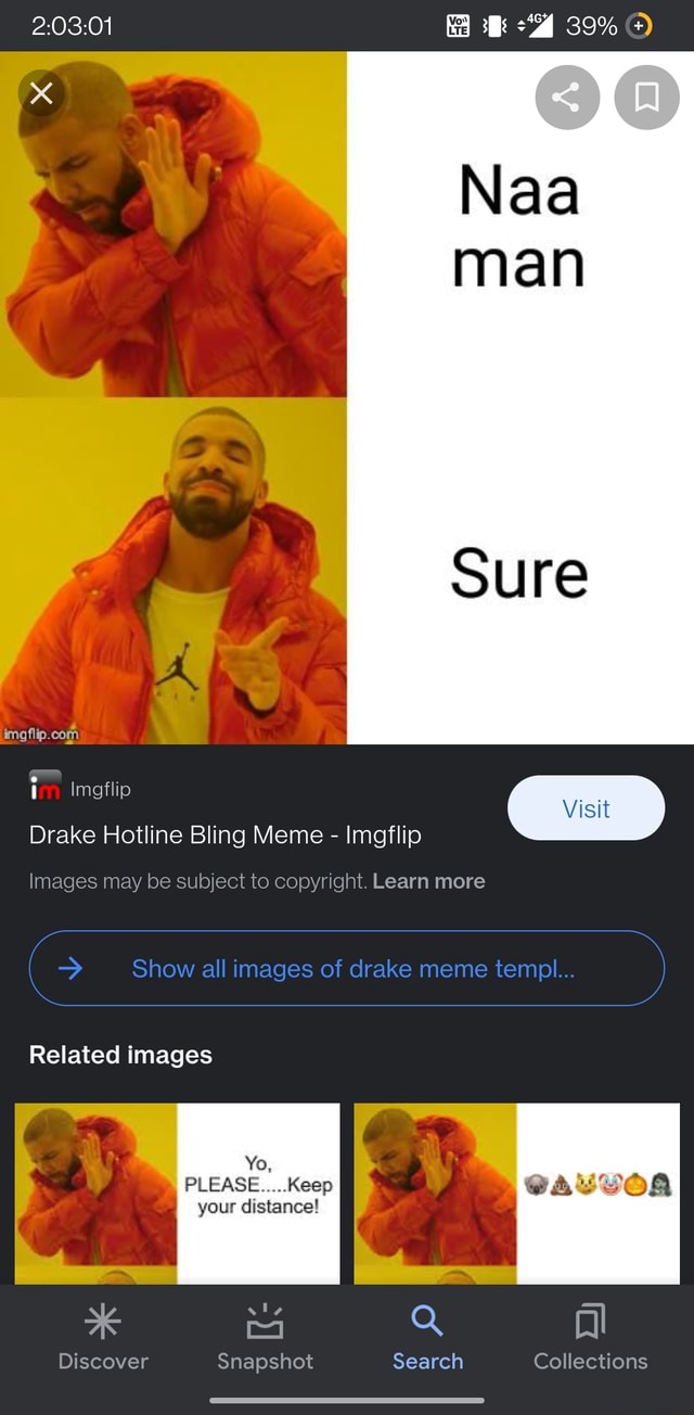 392% Naa man Imgflip Drake Hotline Bling Meme - Imgflip Images may be ...