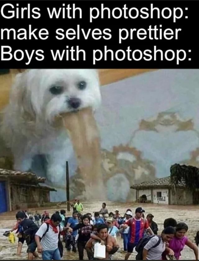 Girls with photoshop: make selves prettier Boys with photoshop: - iFunny