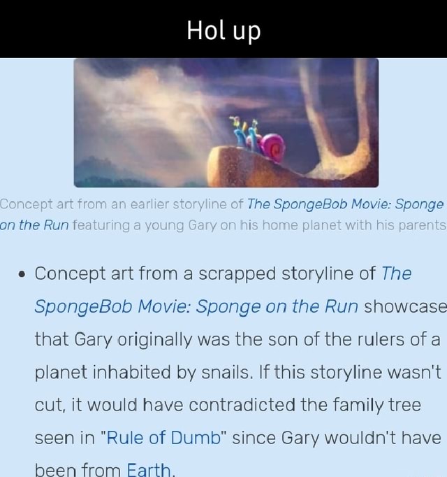 Hol up Concept art from an earlier storyline of The SpongeBob Movie ...