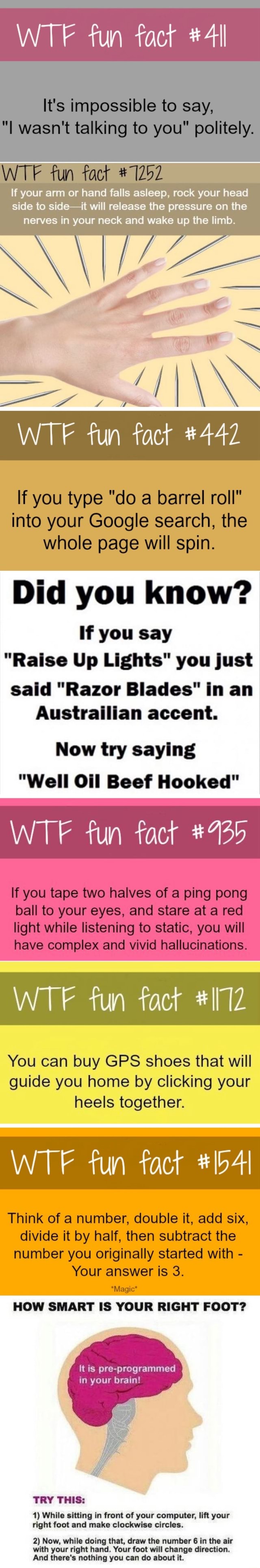 WTF fun fact #4 It's impossible to say, "I wasn't talking to you ...