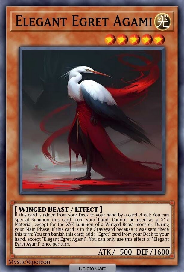 [ WINGED BEAST / EFFECT If this card is added from your Deck to your ...